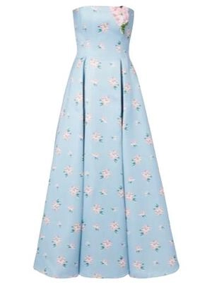 LEO Floral Bustier Gown - Blue