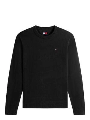 Tommy Hilfiger Crew Neck Knitwear With Ribbed Cuffs And Hem - Black