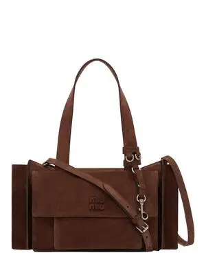 MIU MIU Miu Miu Multi-Pocket Suede Handheld Bag
