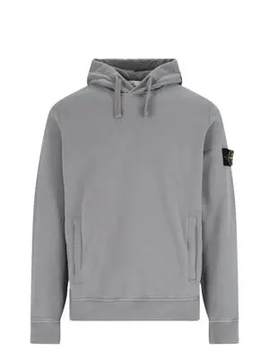 Stone Island Brushed Fleece Hoodie - Gray