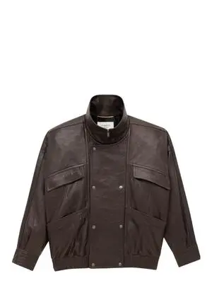 Saint Laurent Zip-up Bomber Jacket - Tan