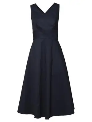 Aspesi Sleeveless V-neck Dress With Ruched Detail - Black