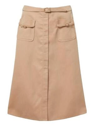 Dorothee Schumacher Belted A-line Cotton-blend Midi Skirt - Nude