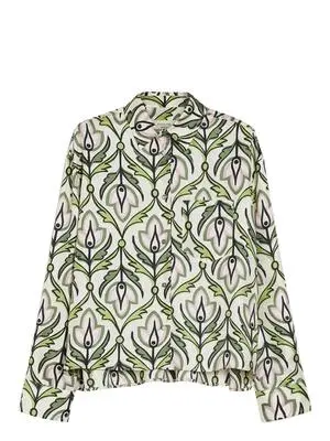 Max Mara Silk Twill Printed Shirt - White