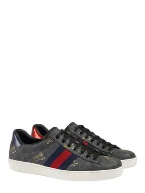 Gucci Ace Gg Supreme Tigers Sneakers - Black