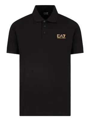 EA7 Herren Buttoned Polo Shirt - Black