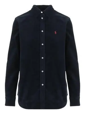 Polo Ralph Lauren Long Sleeve Embroidered Logo Shirt - Navy