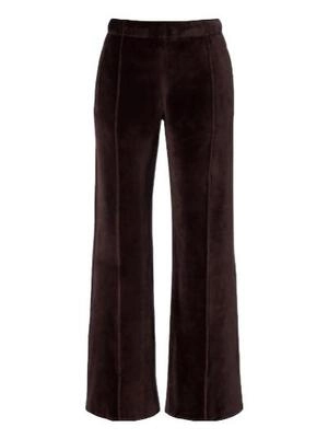COURREGES Courrèges Cotton-blend Velvet Wide Leg Sweatpants - Black