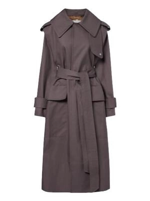 Victoria Beckham Philippa Cotton Trench Coat Black