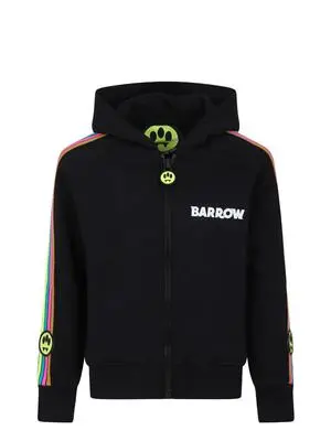 BARROW Stripe-detailed Zip-up Hoodie - Black