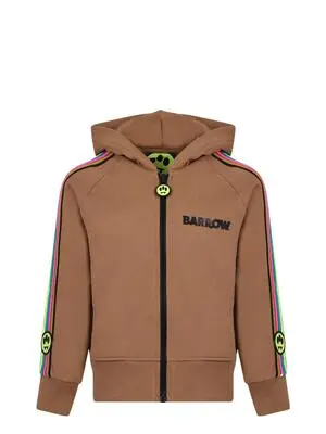 BARROW Logo-print Zip-up Hoodie - Brown
