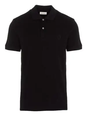 Alexander McQueen Skull Patch Polo Shirt - Black