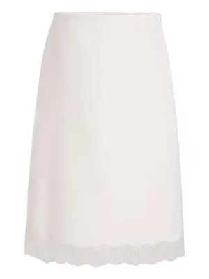 Dior Mid-length Straight Skirt With Lace Details - White