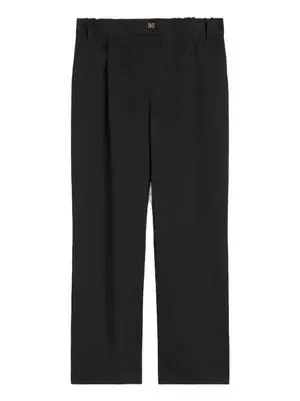 Max Mara Logo Plaque Cropped Pants - Black