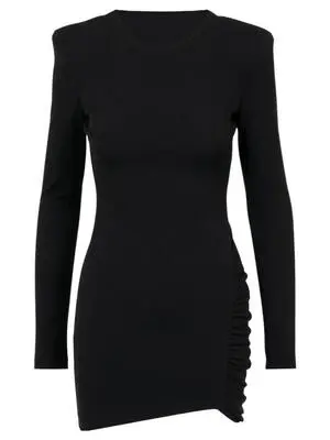 ANIYE BY Long Sleeve Dress With Ruffle Trim - Black