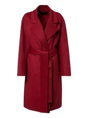 JOSEPH Costa Belted Long-sleeved Coat - Red