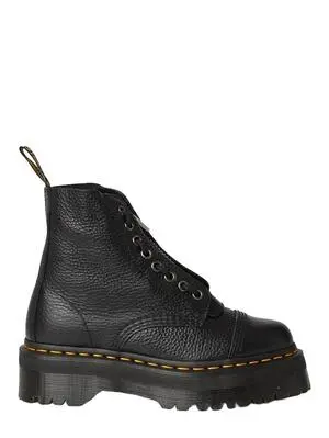 Dr. Martens Sinclair Leather Platform Combat Boots - Black