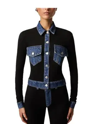 Coperni Long-sleeved Shirt With Classic Collar - Black