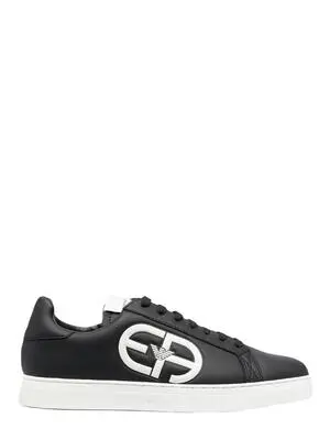Emporio Armani Logo-motif Low-top Sneakers - Black
