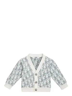 Dior Jacquard Pattern Cardigan - White