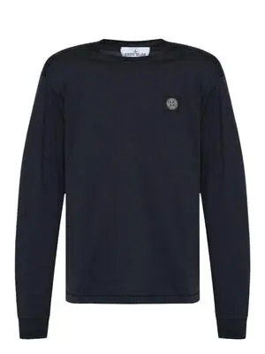 Stone Island Long-sleeved Logo Patch T-shirt - Blue