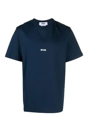 MSGM Logo-printed Crewneck T-shirt - Blue