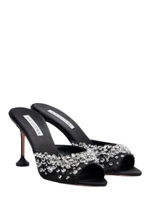 AQUAZZURA Aquazzura Embellished Satin Mules