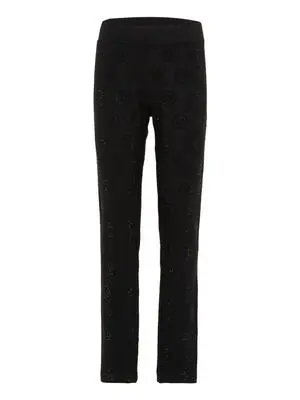 Philipp Plein Rhinestone Logo Elastic Waistband Leggings - Black
