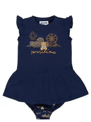 Moschino Ruffled Sleeve Dress And Shorts Set - Blue