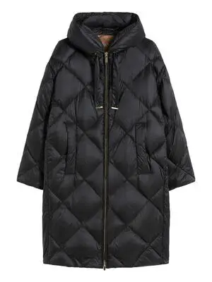 Max Mara Quilted Down Jacket With Hood - Black
