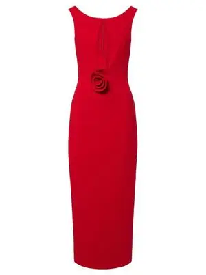 Magda Butrym Floral Appliqué Wool-blend Gown - Red