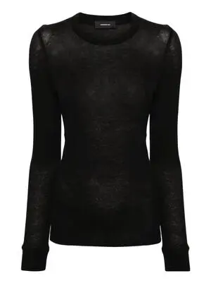 Wardrobe.NYC Slim Fit Long Sleeve T-shirt - Black