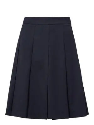 Alessandra Rich Pleated Wool Blend Miniskirt - Navy Blue