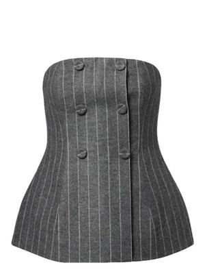 CAROLINA HERRERA Carolina Herrera Strapless Double-Breasted Striped Top