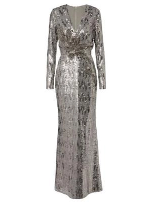 Elie Saab Embellished Sequined Silk-blend Gown - Gray