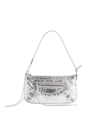 Balenciaga Women's Le City Pouch On Strap In Silver Silver