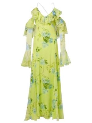 BLUMARINE Blumarine Floral Silk Crepe Gown
