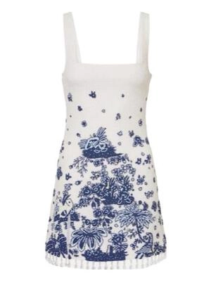 Staud Le Sable' Beaded Minidress With Tassel Hem - White