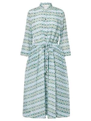 Tory Burch Printed Silk And Cotton Midi Dress - Gray