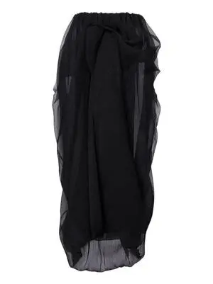 Magda Butrym Ruffled Silk Tulle Maxi Skirt - Black