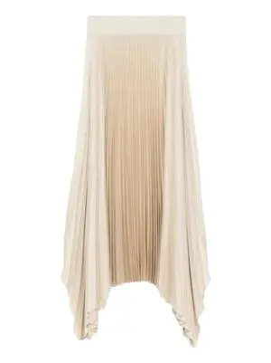 JOSEPH Ade Pleated Midi Skirt - Beige