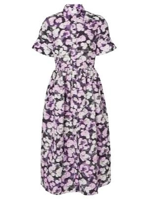Erdem Erdem Floral Shirt Dress Gray