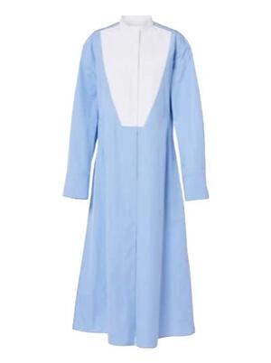 JIL SANDER Pinstripe Cotton Shirt Dress - Blue