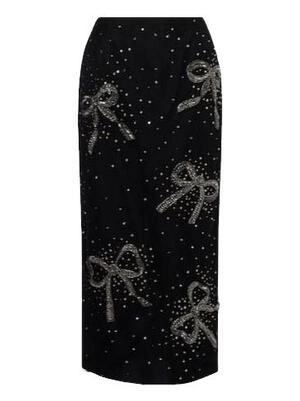 Carolina Herrera Embellished Midi Skirt - Black