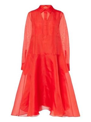 Altuzarra Sissy Silk Shirt Dress - Red
