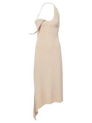COURREGES Courreges Asymmetrical Dress With Adjustable Straps And Side Vents Beige