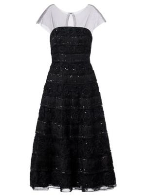 Carolina Herrera Floral Appliqué Sequined Midi Gown - Black