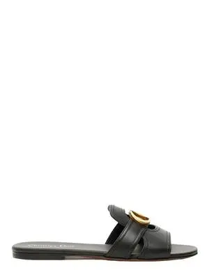 Dior 30 Montaigne Cd Logo Slide Sandals - Black