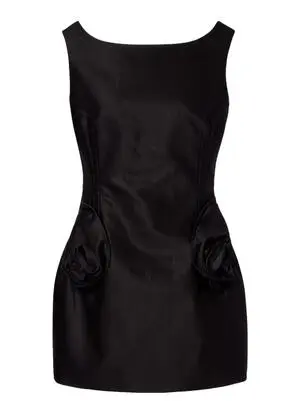 Magda Butrym Sleeveless Dress With Floral Embellishments - Black