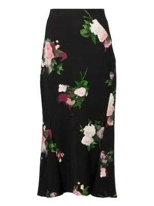 Erdem Floral Midi Skirt - Black